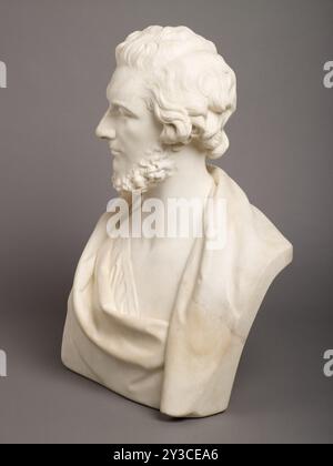 A profile bust portrait of German composer Ferdinand Hiller, circa 1880 ...