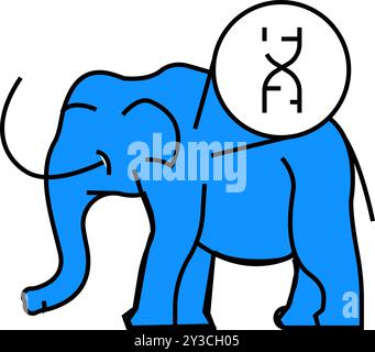 extinct species resurrected future technology line icon vector. extinct ...