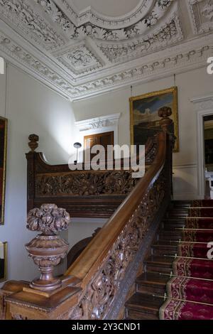 Interior view, Staircase, Dunster Castle, Dunster, England, Great ...