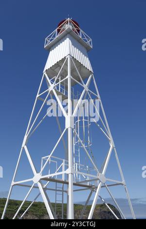 Lighthouse and signals at harbour entrance Stock Photo - Alamy