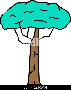 brazil nut tree color icon vector illustration Stock Vector Image & Art ...