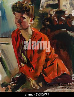 Rautala, Emil, Portrait of Margit Rautala-Kaipainen, 1942, technique ...