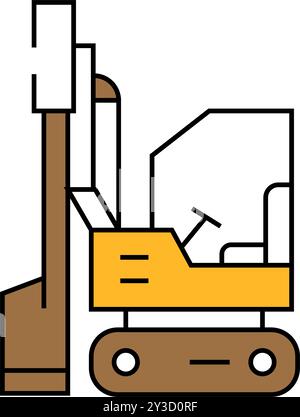 pile driver icon color illustration Stock Vector Image & Art - Alamy