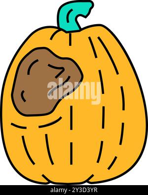 pumpkin rotten food color icon vector illustration Stock Vector Image ...