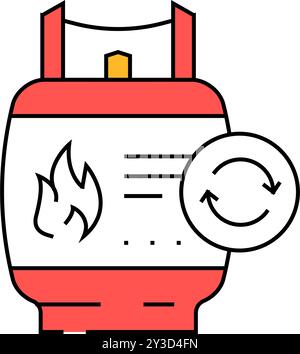 cylinder exchange gas service color icon vector. cylinder exchange gas ...