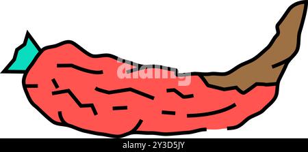 pepper rotten food color icon vector illustration Stock Vector Image ...