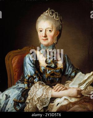 A historical oil painting of Louisa, Queen of Denmark, portrayed as ...