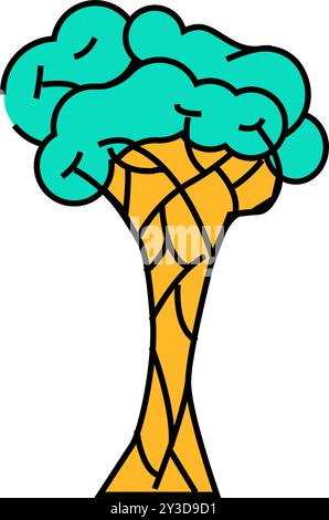 strangler fig jungle amazon color icon vector. strangler fig jungle ...