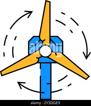 blades rotation wind turbine color icon vector illustration Stock ...