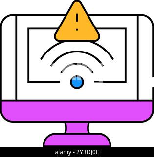 network troubles repair computer color icon vector. network troubles ...