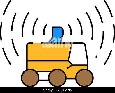 lidar sensors autonomous delivery icon doodle illustration Stock Vector ...