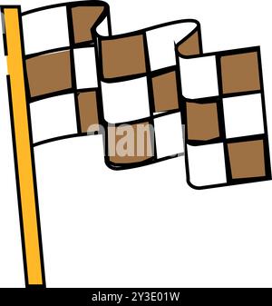 finish flag check mark color icon vector. finish flag check mark sign ...