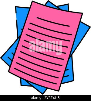 pages stacked list color icon vector illustration Stock Vector Image ...