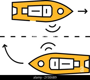ship collision avoidance systems color icon vector. ship collision ...