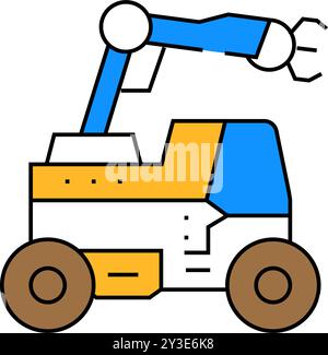 mobile robot autonomous delivery icon doodle illustration Stock Vector ...