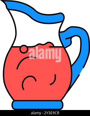 sangria pitcher spanish cuisine icon doodle illustration Stock Vector ...
