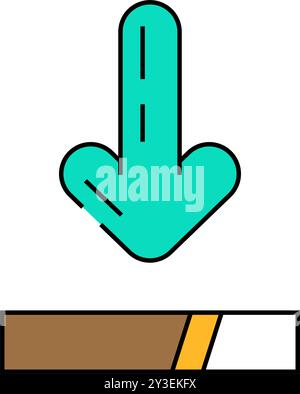 arrow pointing loading process color icon vector. arrow pointing loading process sign. isolated ...