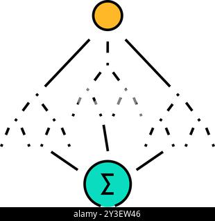 random forest algorithm color icon vector. random forest algorithm sign ...