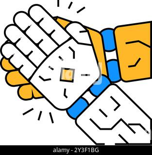 clap applause robot hand gesture glyph icon vector. clap applause robot ...