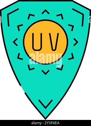 uv protection product label warning line icon vector illustration Stock ...
