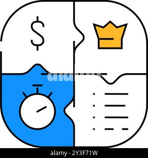 bant budget authority needs timeline isometric icon vector. bant budget ...