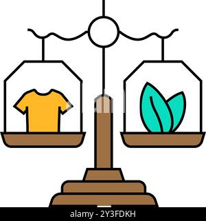 eco conscious designs sustainable fashion color icon vector. eco ...