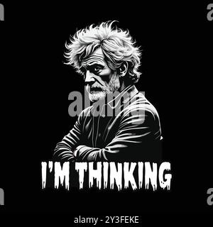 I’m thinking tshirt design vector Stock Vector Image & Art - Alamy