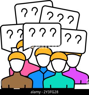 qa session color icon vector. qa session sign. isolated symbol ...