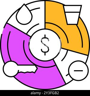 expense tracking icon color illustration Stock Vector Image & Art - Alamy