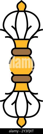 Buddhism religion icon, Buddha Vajra weapon of Buddhist ritual, vector ...