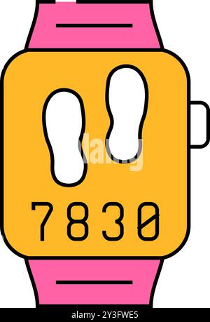 walk steps controlling watches icon doodle illustration Stock Vector ...