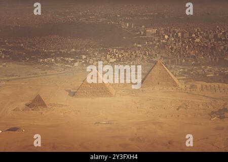 Aerial view of Pyramids of Giza in Egypt Stock Photo - Alamy