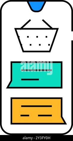 sales chat support color icon vector illustration Stock Vector Image ...