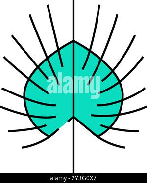 chinese fan palm color icon vector illustration Stock Vector Image ...