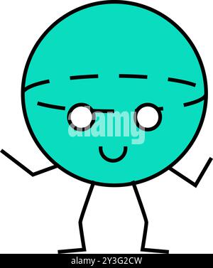 ball geometric shape character color icon vector illustration Stock ...