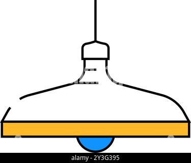 overhead lighting living room color icon vector. overhead lighting ...