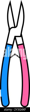 chain nose pliers color icon vector illustration Stock Vector Image ...