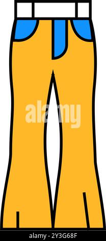 bell bottoms pants clothes color icon vector illustration Stock Vector ...