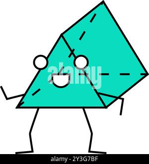 prism geometric shape character color icon vector illustration Stock ...