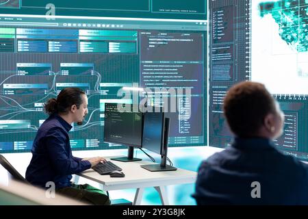 Governmental cyber defense team using advanced technology to secure ...