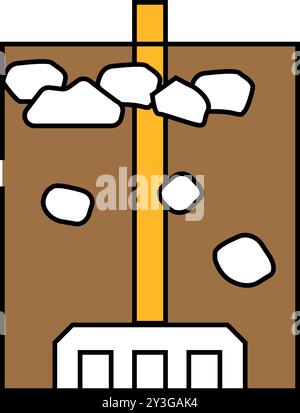 slurry tanks sulfide copper ore line icon vector. slurry tanks sulfide ...