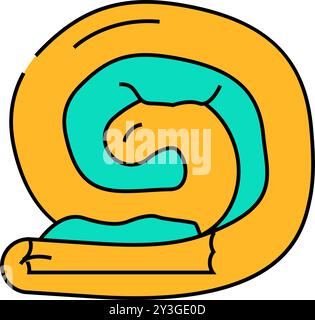 feta bun food meal color icon vector. feta bun food meal sign. isolated ...