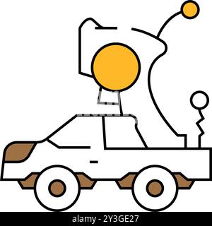 remote controlled toy child game play line icon vector illustration ...