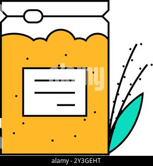 teff natural gluten free plant icon doodle illustration Stock Vector ...