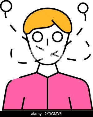 madness guy color icon vector. madness guy sign. isolated symbol ...