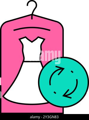 dress rent service color icon vector. dress rent service sign. isolated ...