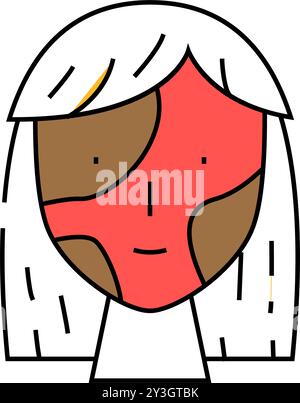 vitiligo skin disease color icon vector. vitiligo skin disease sign ...