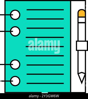 replaceable leaflet diary color icon vector. replaceable leaflet diary ...