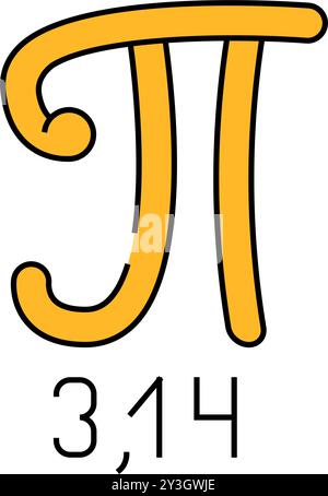 pi number color icon vector. pi number sign. isolated symbol ...