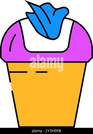 container for used tissues color icon vector. container for used ...